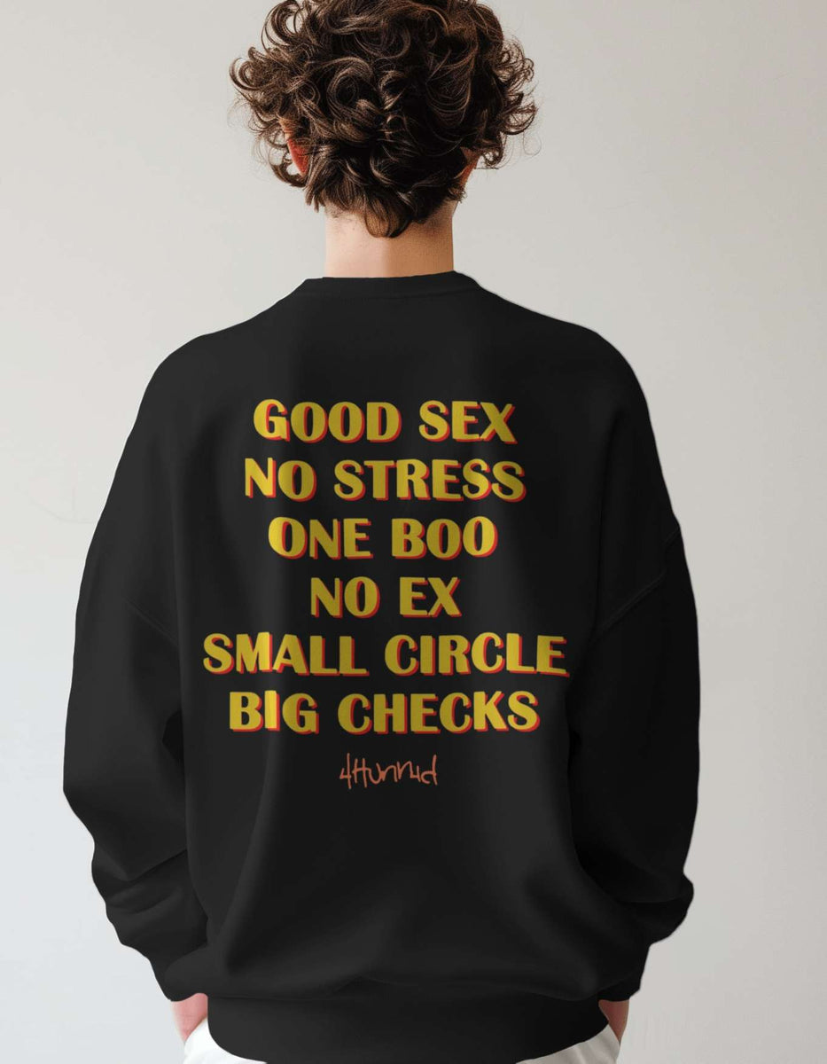 No Stress One Boo Oversized Black Sweatshirt – Teegram.in