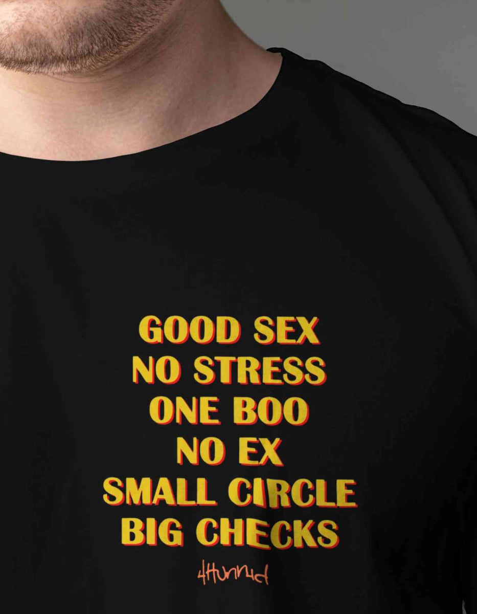 No Stress One Boo Oversized Black T-shirt – Teegram.in